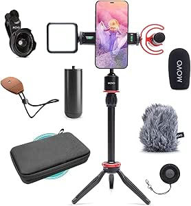 Amazon.com: Movo iVlog1 Smartphone Video Vlogging Bundle with Movo VXR10-PRO Directional ...