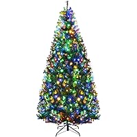 Amazon.com: Goplus 7FT Pre-Lit Artificial Christmas Tree Auto-Spread/Close up Branches 11 Flash ...