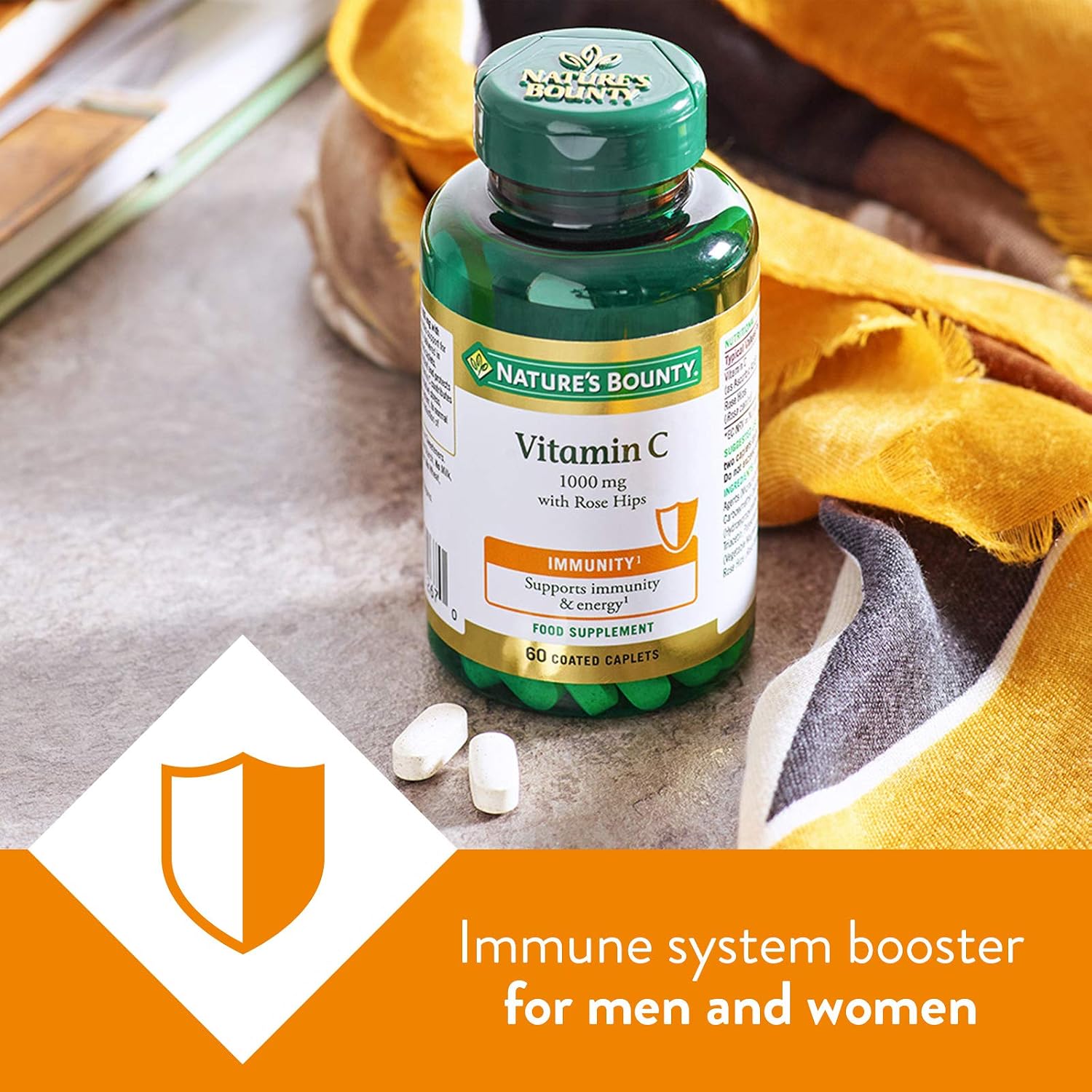 Nature’s Bounty Vitamin C 1000 mg with Rose Hips Caplets – Pack of 60 ...