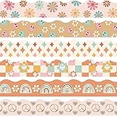 Amazon.com: Whaline 69Ft Retro Groovy Bulletin Board Borders Boho Daisy ...