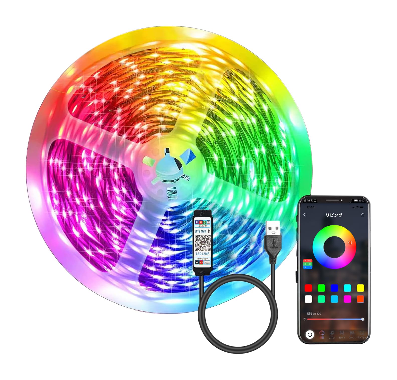 Mua LED Tape Light, RGB, Smartphone, App, Bluetooth App, Double-sided ...