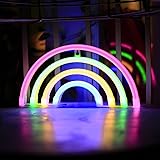 Ninight Rainbow Neon Light, Cute Colorful Neon Rainbow Sign, Battery or ...