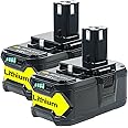 Amazon.com: BOTKK 2Packs P108 6.5Ah 18V Battery Replacement for Ryobi 18V Battery One Plus P102 ...