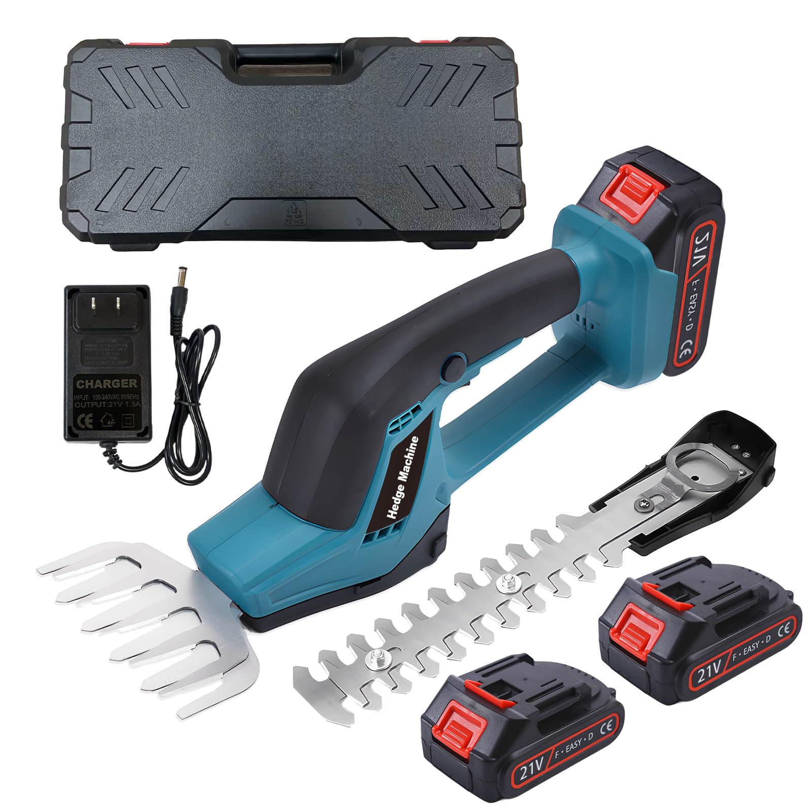 Cordless Hedge Trimmer Versatile 21V 2-in-1 Handheld Hedge & Grass ...