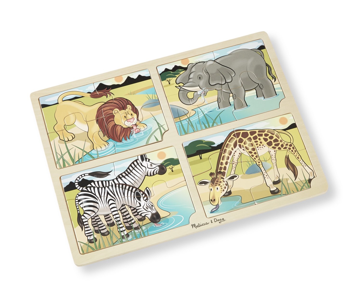Buy Melissa and Doug 4 in 1 Safari Jigsaw Puzzle, Multi Color Online at ...