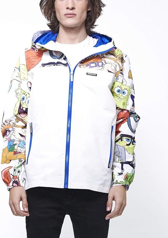 Amazon.com: Members Only Men's Nickelodeon Printed Full-Zip Windbreaker ...
