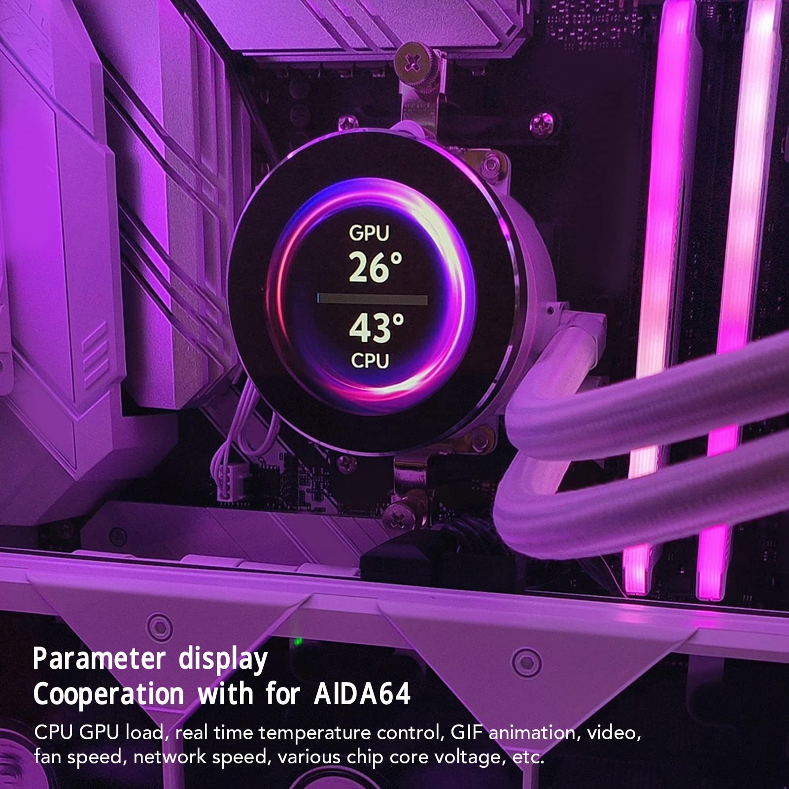 Mua 2.1 Inch Liquid CPU Cooler LCD Display, AIO RGB CPU Liquid Cooler ...