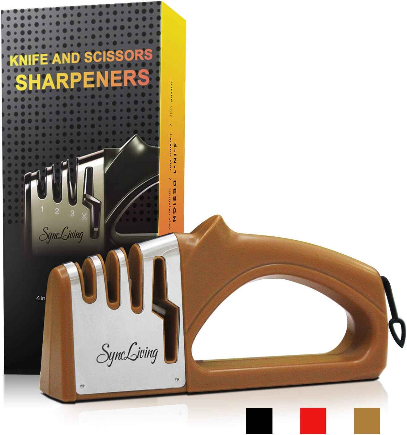 Amazon.com: Sync Living Knife and Scissor Sharpeners, 4 Stage Knife ...