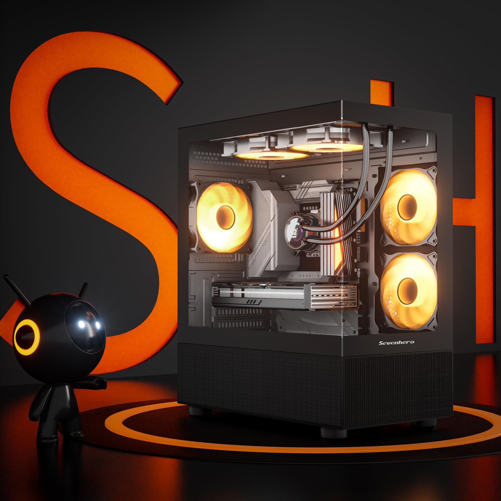 Mua Sevenhero EMBL Micro ATX PC Case with 3 ARGB Fans, Compact Gaming ...