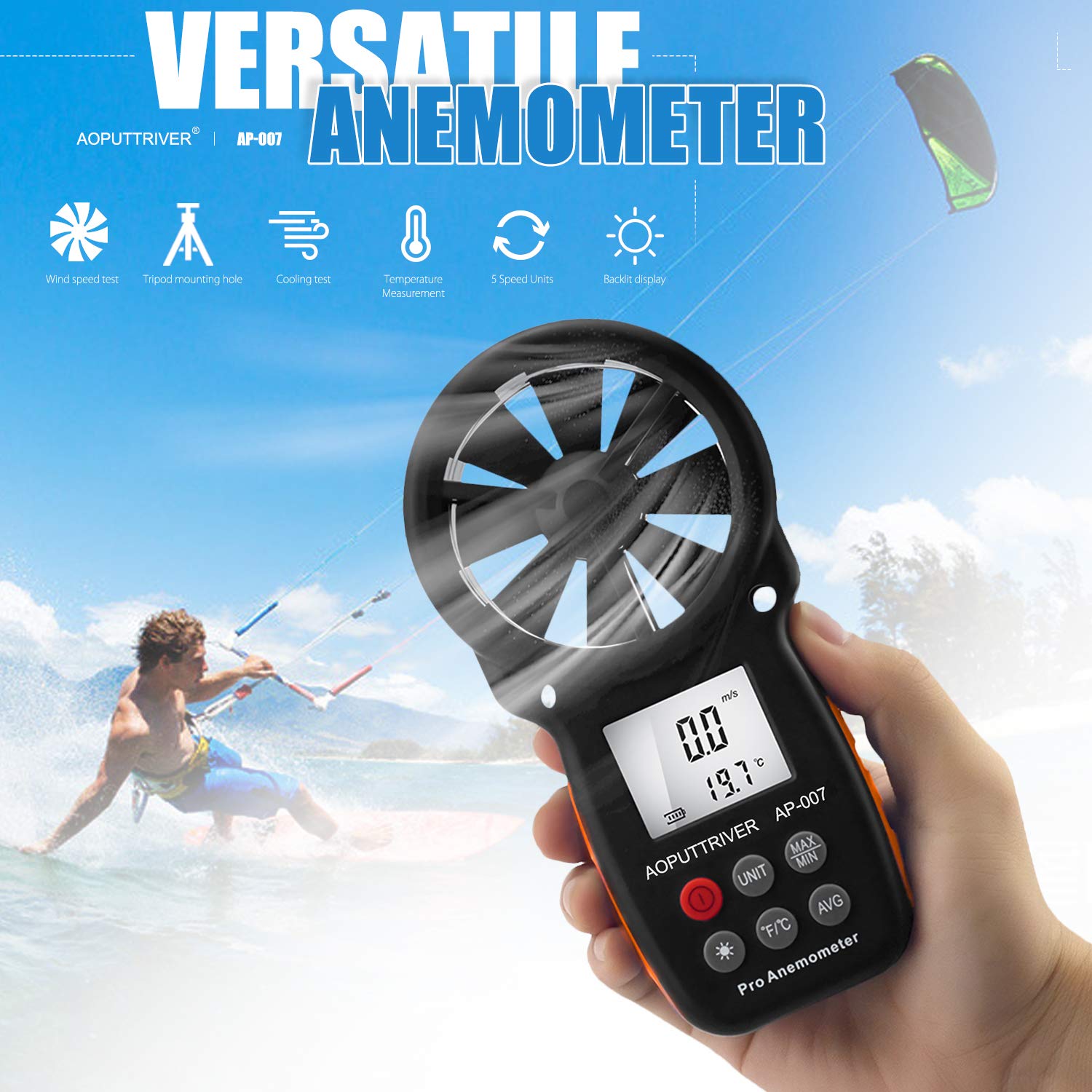 Mua Anemometer Handheld, AP-007 Anemometers Wind Speed Meter for HVAC ...