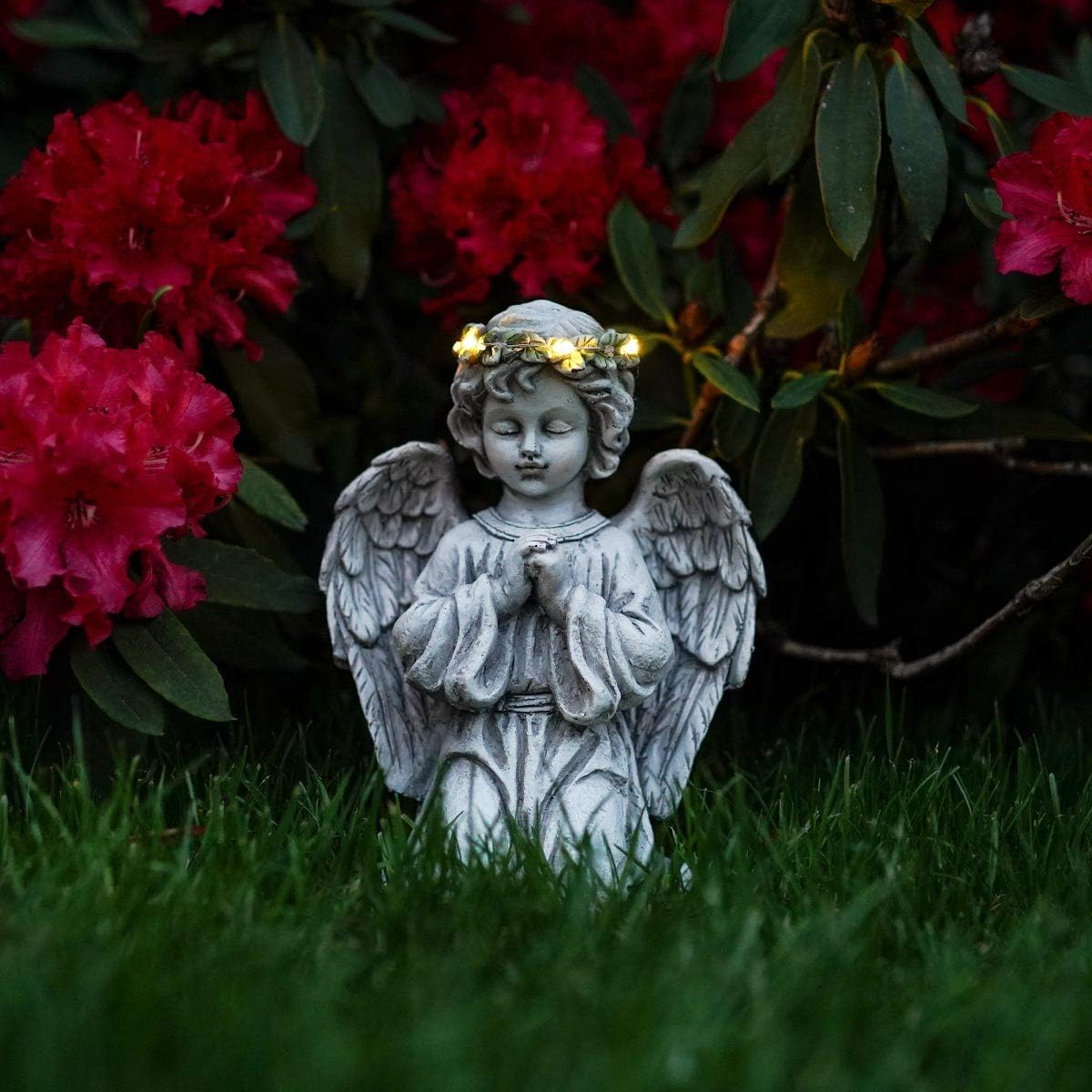 Graveside Angel Ornament Figure – Solar Powered LED Memorial Light ...