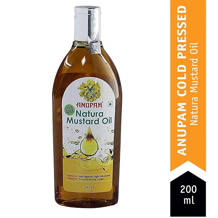 Buy Anupam Cold Pressed Natura Mustard Oil (200 ML) (Home Pantry ...