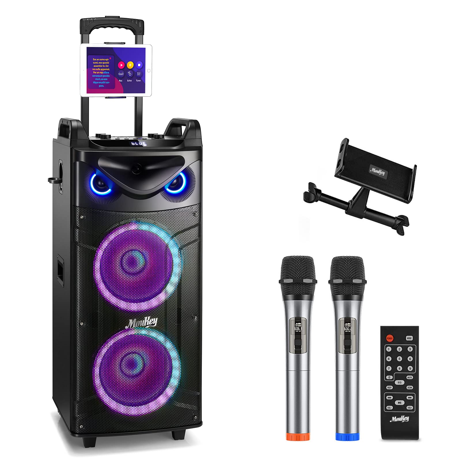 Mua Moukey Karaoke Speaker Set, Portable Speakers, 280 W, Dual 10 Inch ...