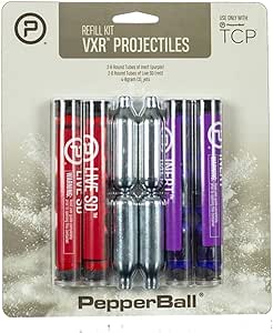 Amazon.com : Pepperball TCP VXR Long Range Projectile Refill Kit, CO2 ...