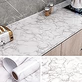 Amazon.com: VEELIKE White Marble Contact Paper for Countertops Contact ...