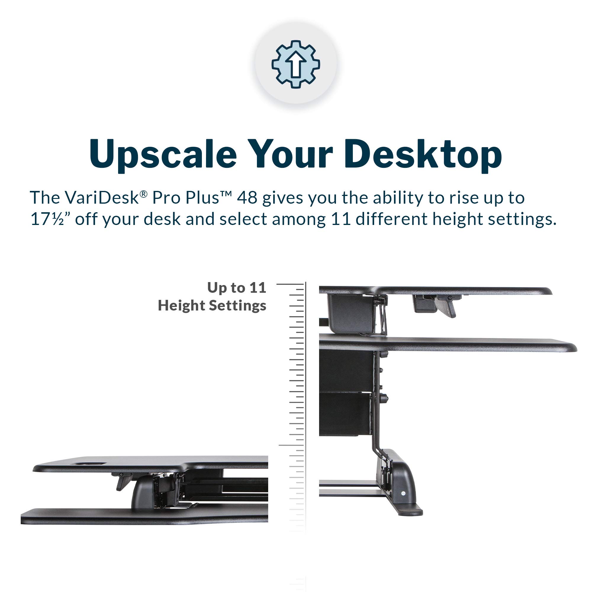 Vari VariDesk Pro Plus 48 - Adjustable Desk Converter With 11 Height ...