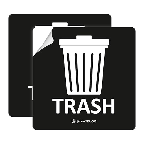 IGNIXIA Pack of 02 Trash Sign Decals self Adhesive - Recycling Stickers ...