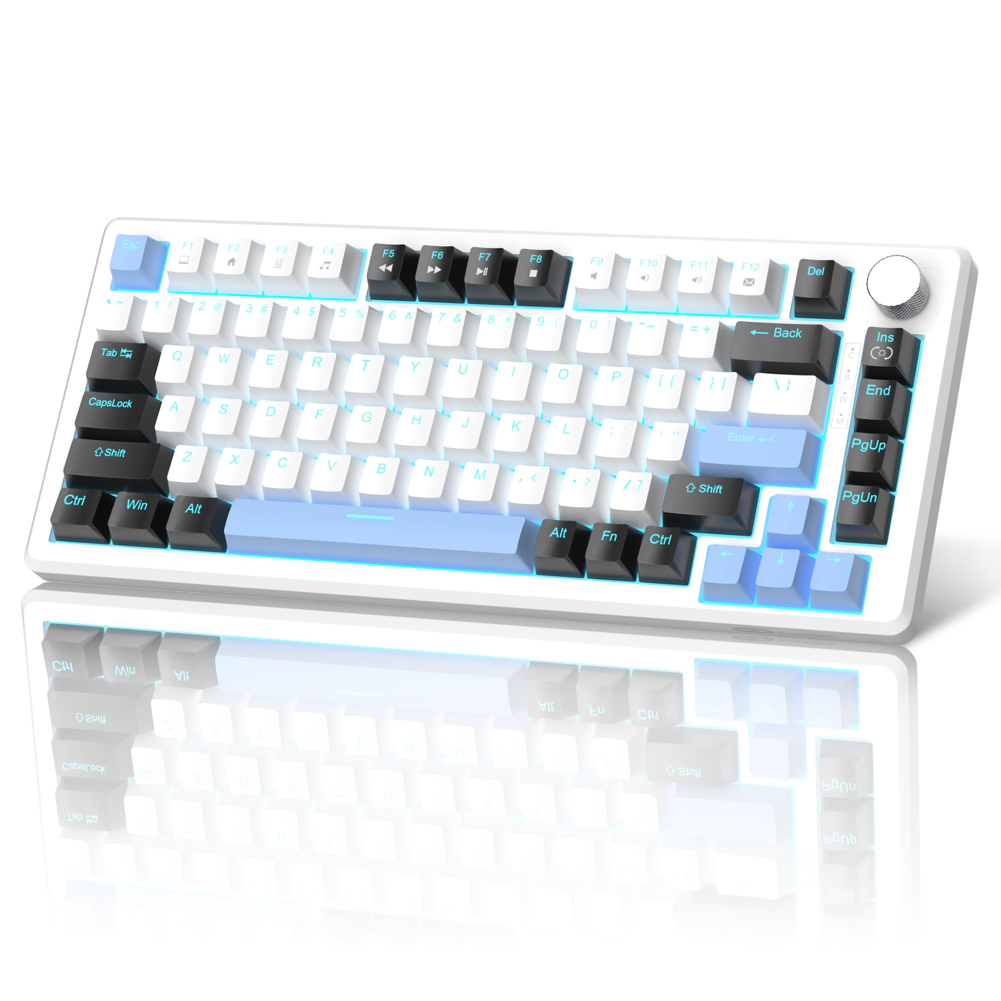 MageGee 75% Mechanical Gaming Keyboard, Compact Blue Backlit Wired ...