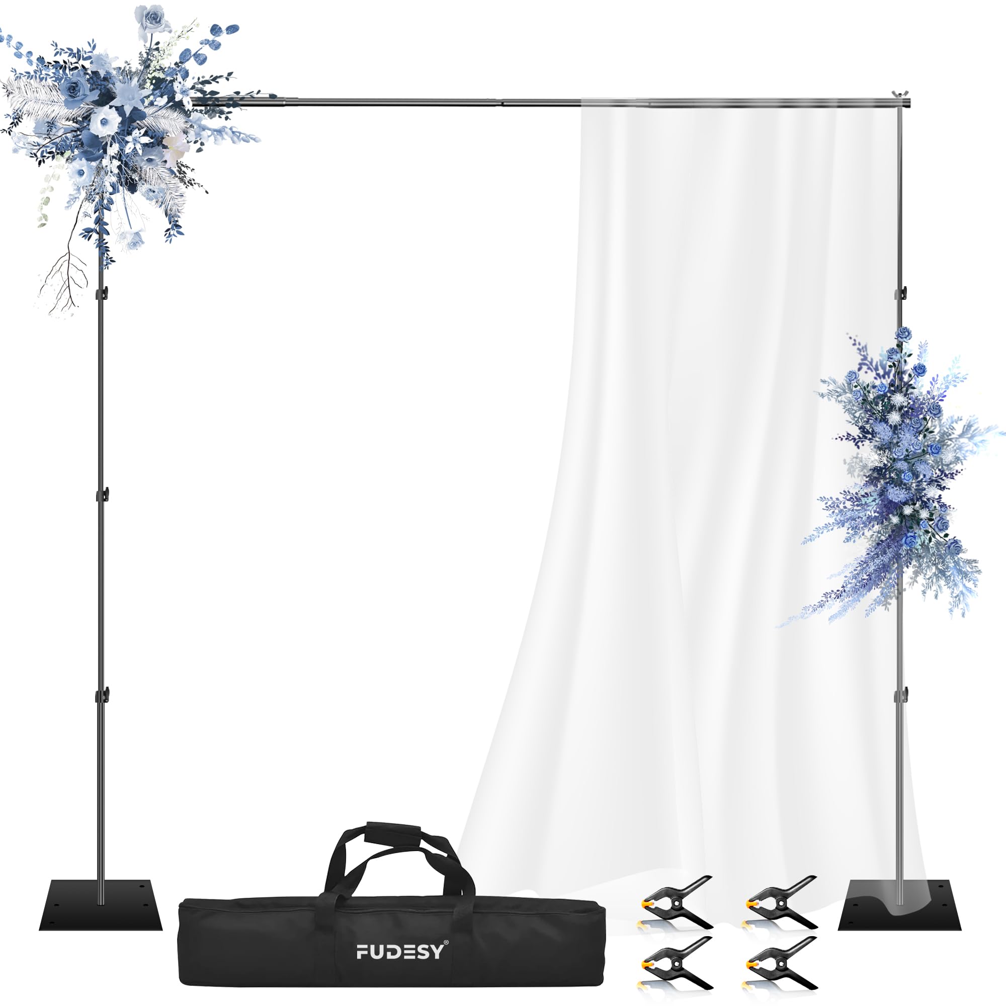 FUDESY Heavy Duty Backdrop Stand, 10x10ft Adjustable Photo Background ...