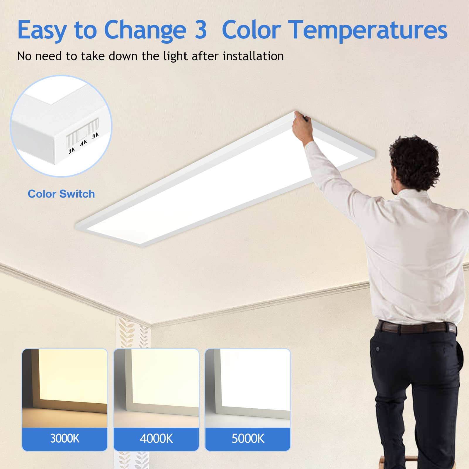 Mua Pelogona 1x4 LED Flat Panel Light Surface Mount, Rectangular Flush ...