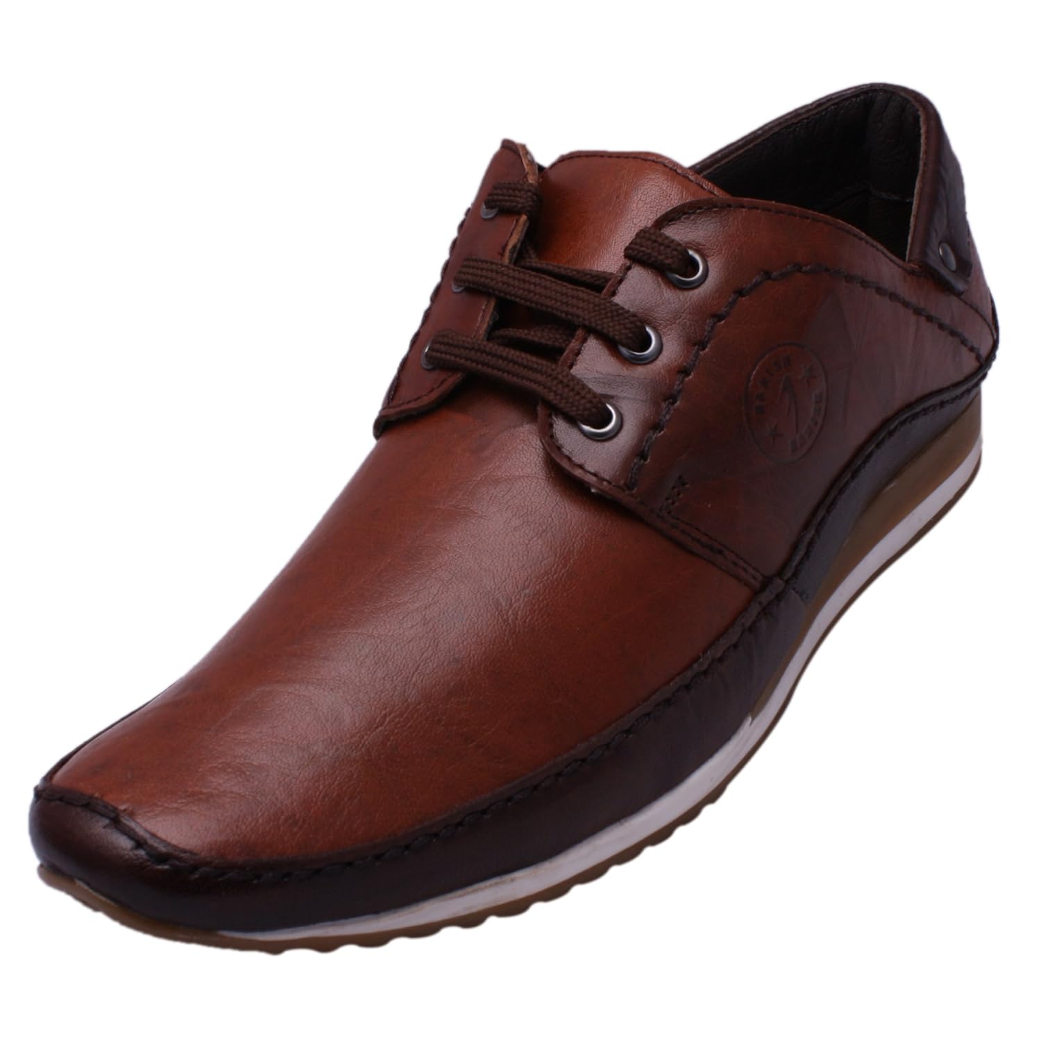 Buy BANISH Men's BANISH-GA-4265-TAN-OILY-CRUMBLED Leather Lace-up Shoes ...