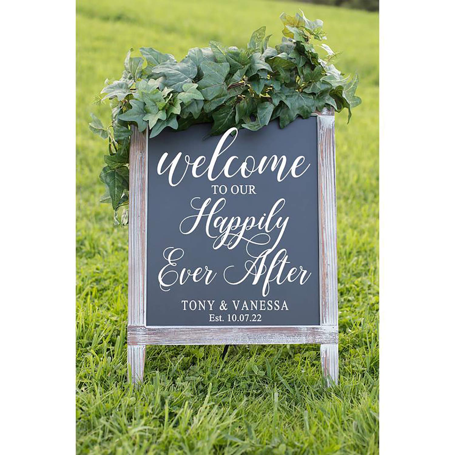 Amazon.com: Welcome to Our Happily Ever After Wedding Sign Personalized ...