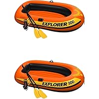 Amazon.com: Intex Explorer 300 Compact Fishing 3 Person Raft Boat w ...