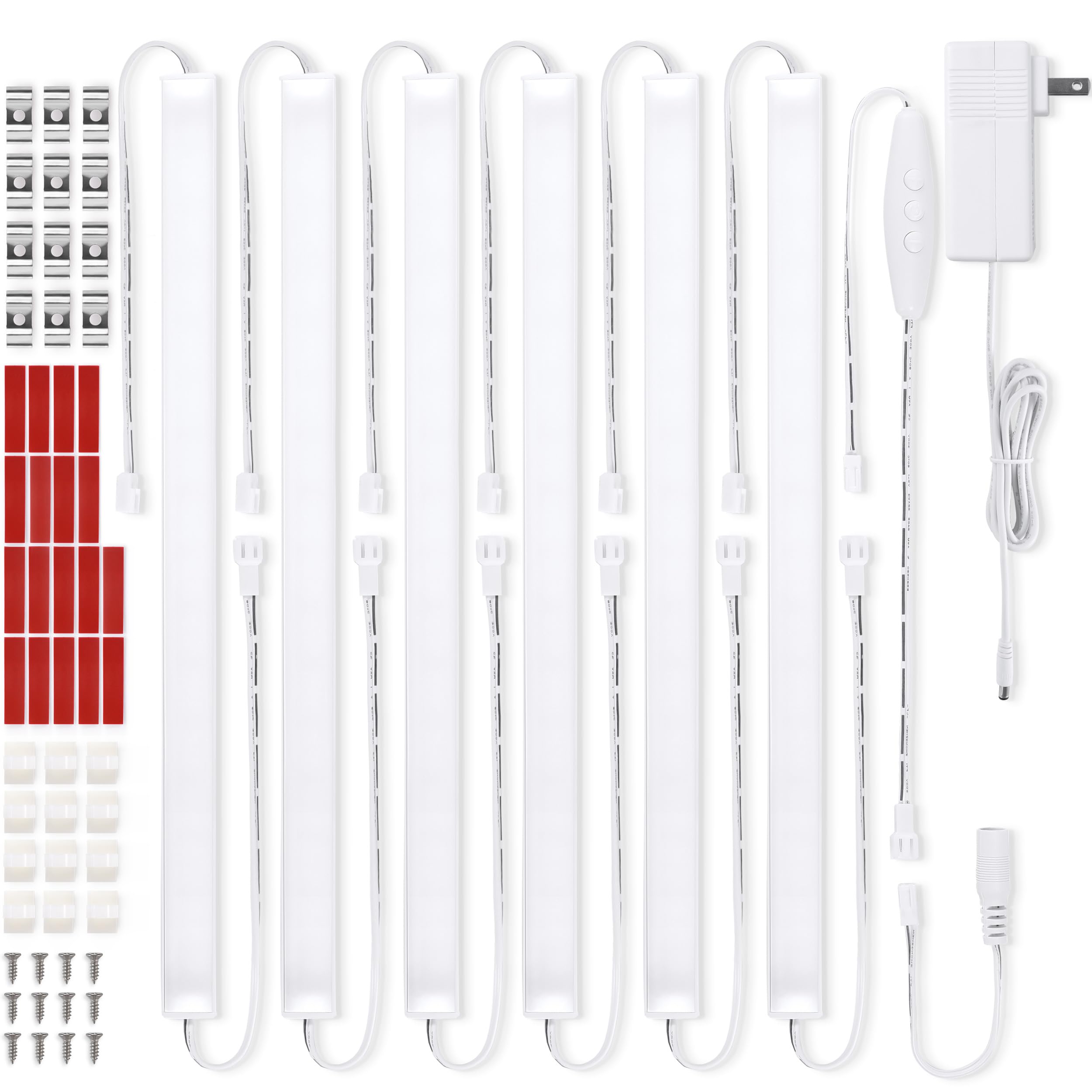 Litever Under Cabinet Lights Plug in, 6 pcs 12 Inches LED Light Strips ...