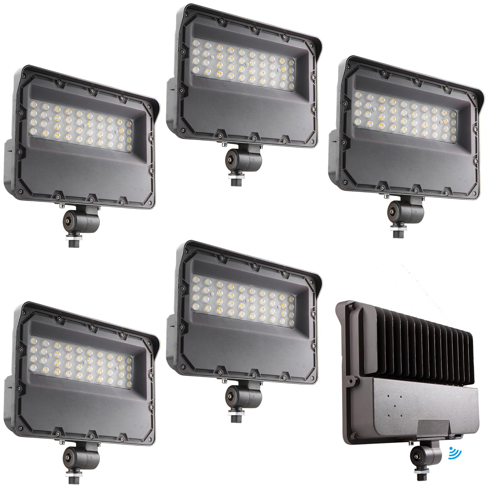 Lightdot 6Pack 150W LED Flood Light Outdoor with Knuckle, 100-277V ...