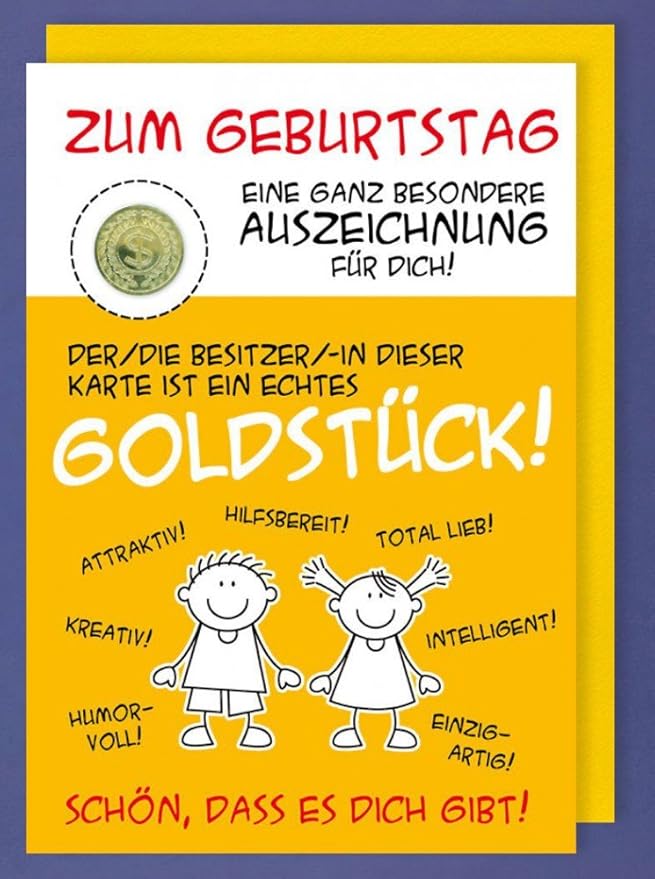 Riesen Geburtstag Grußkarte Eine ganz besondere Auszeichnung Goldstück ...