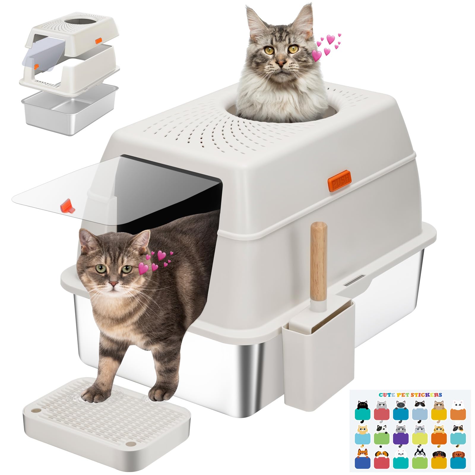 Cat Stainless Steel , Extra Large es For Big Cats Litter Box