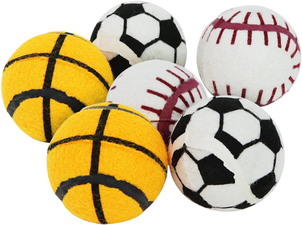com-four® 6X Hundeball zum Apportieren und Toben, Spielball in ...