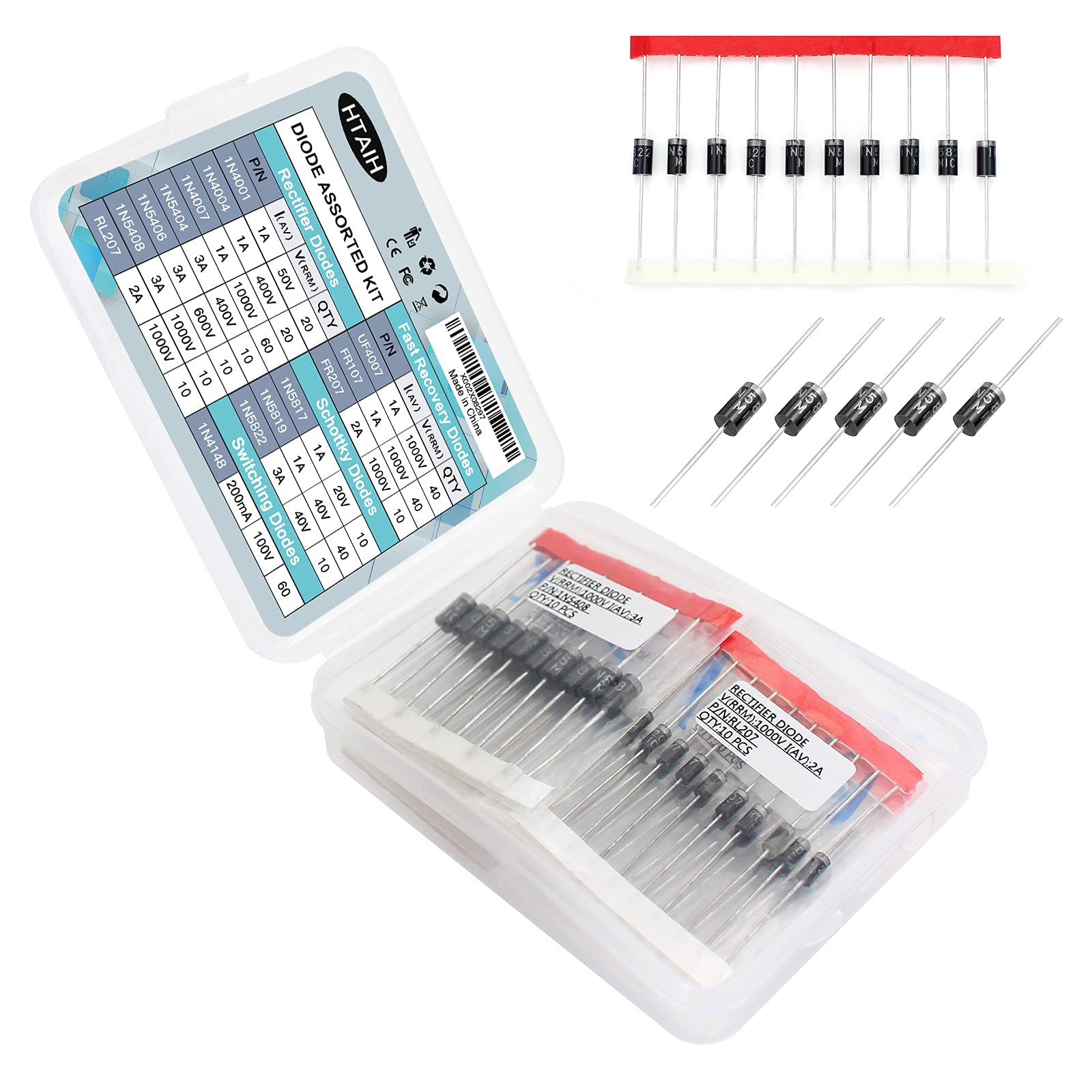 Mua Diodes Assortment Kit: Pack of 350pcs 14 Values, Rectifier Schottky, Fast Recovery ...