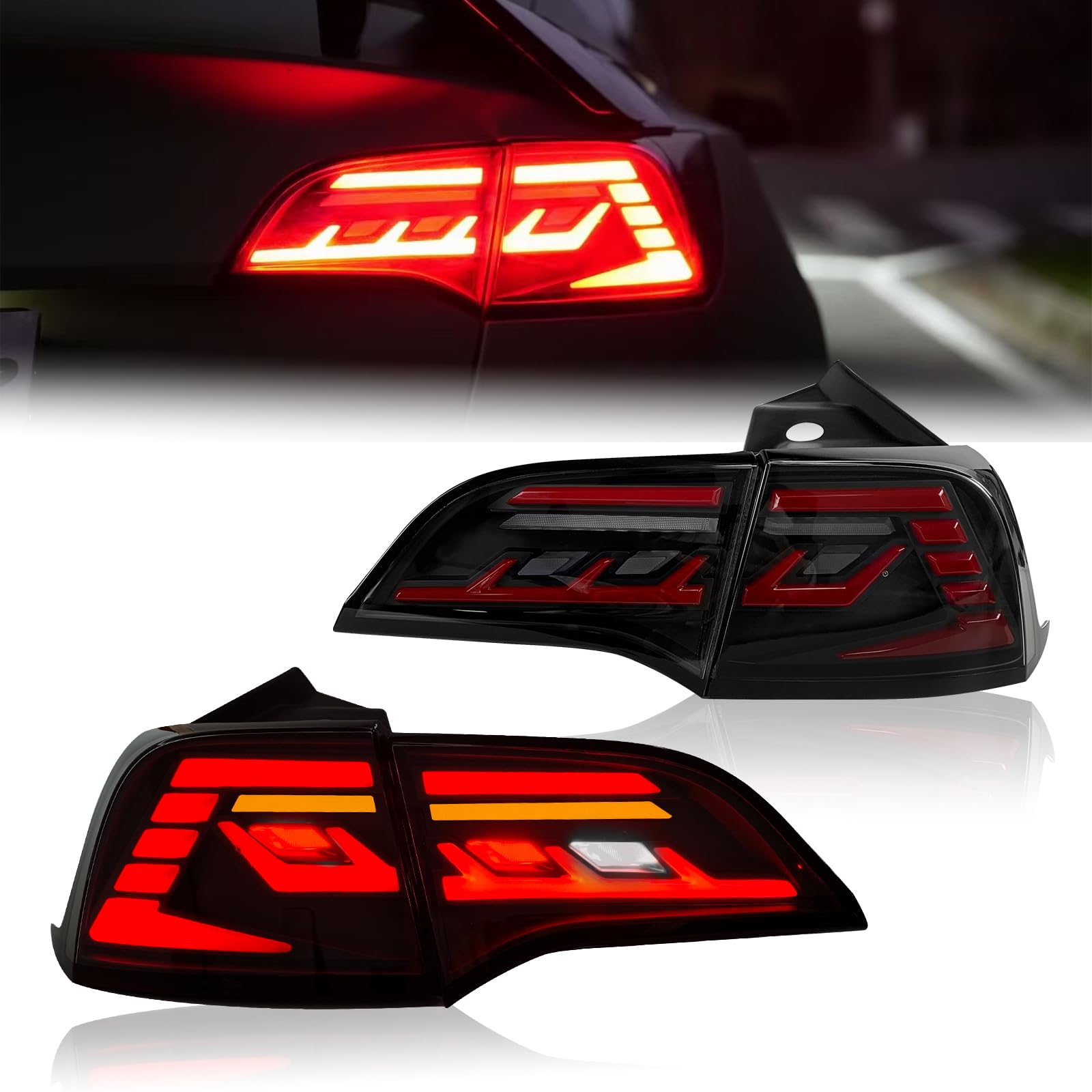 LED Tail Lights for Tesla Model 3 Model Y 2017-2021, DRL Tesla ...