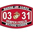 Amazon.com - Semper Fidelis 03 31 Machine Gunner Sticker (0331 US USMC ...