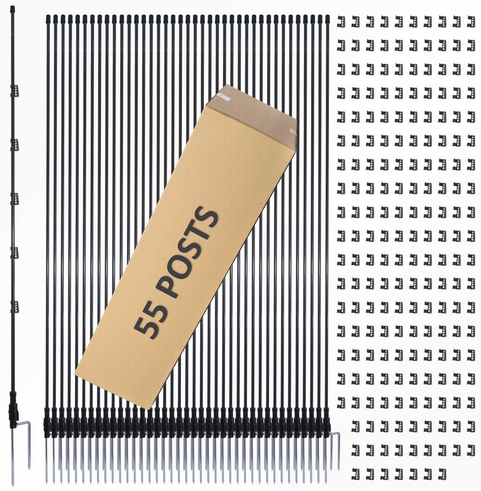 EhuI 66 Inches High Fiberglass Step-in Electric Fence Portable Posts ...