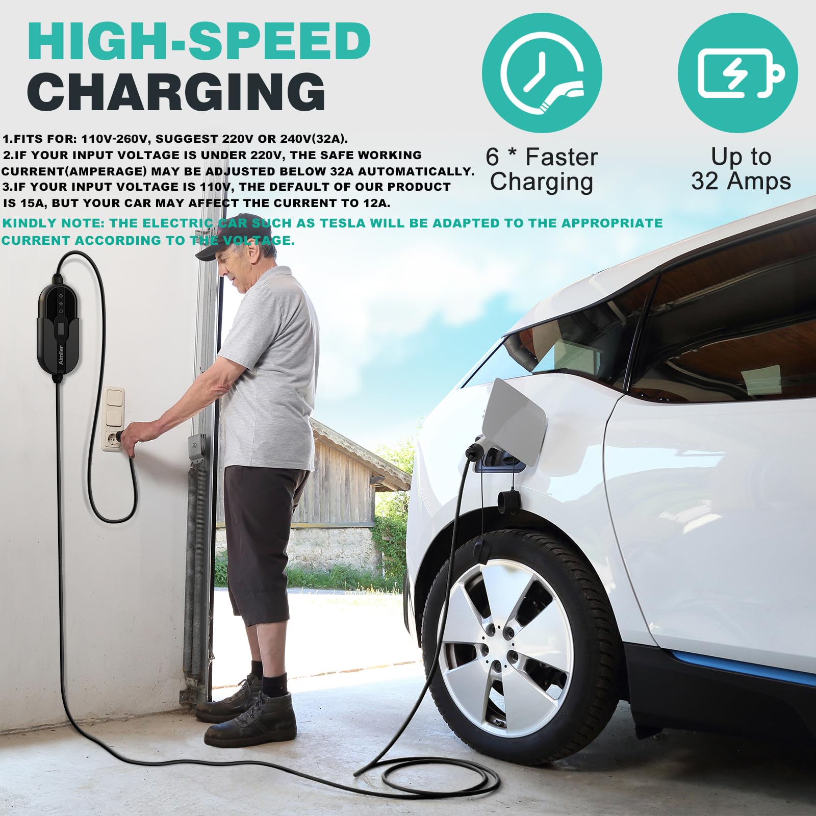 Mua AIMILER Level 2 Electric Vehicle (EV) Charger(32Amp, 110V-240V ...