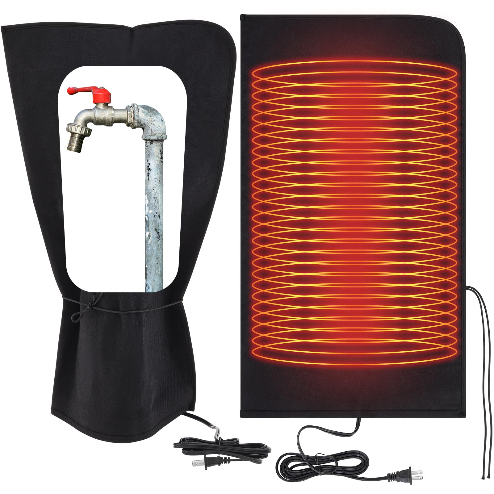 Electric Heated Outdoor Faucet Cover for Winter Freeze Protection 25.2 ...