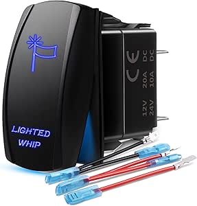 Amazon.com: MICTUNING MIC-LSW1 5Pin Laser Lighted Whip Rocker Switch On ...