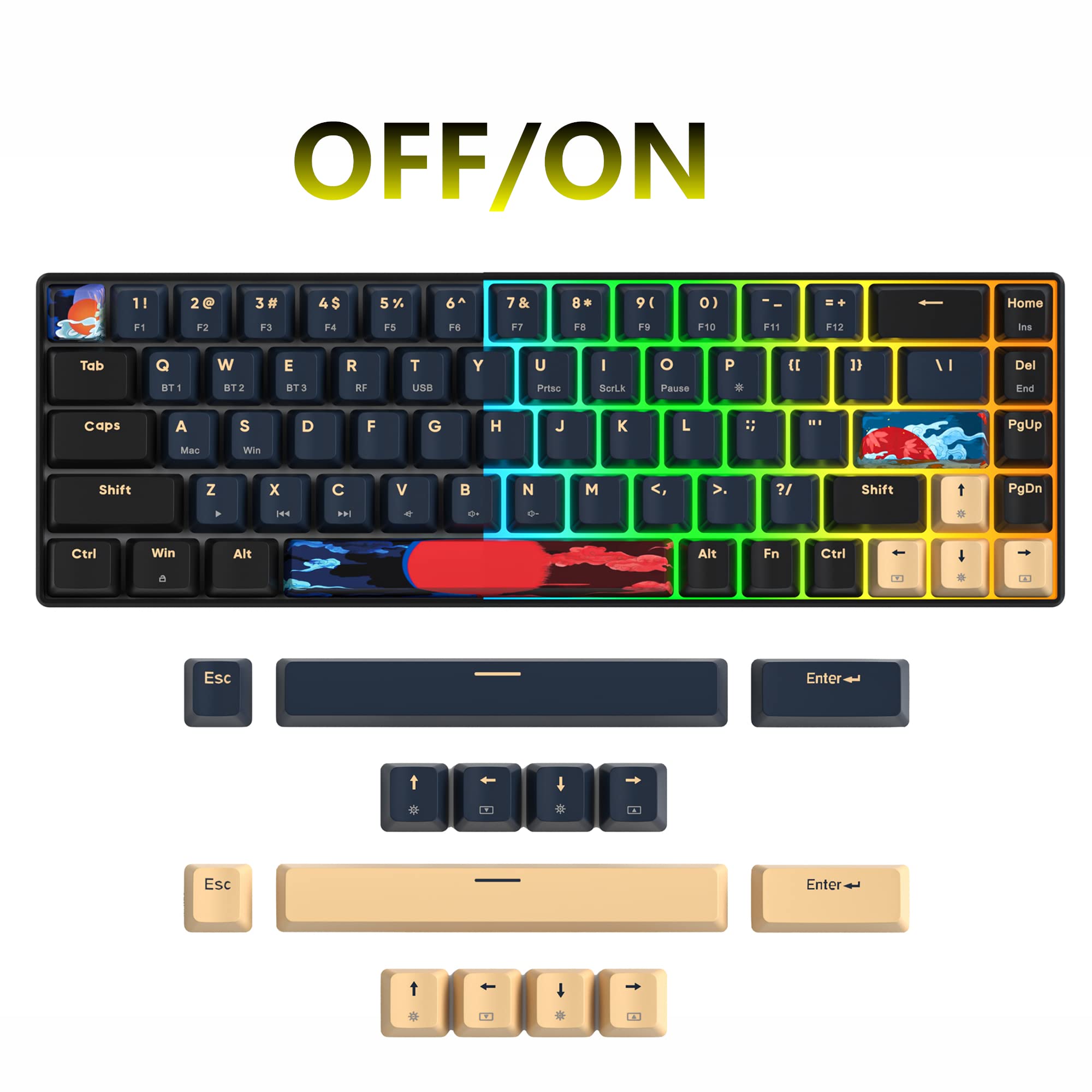Mua surmen GT68 65% Mechanical Gaming Keyboard 60 Percent RGB Hot ...