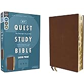 NIV, Quest Study Bible, Large Print, Leathersoft, Gray/Pink, Thumb ...