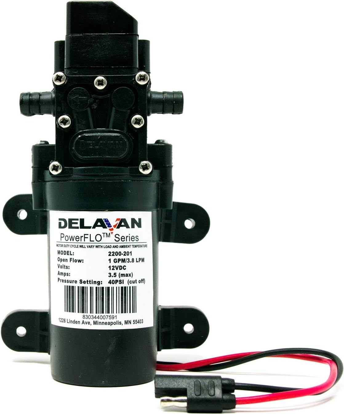 Delavan 2200-201-SB PowerFlor 2200 12 Volt Electric 40 PSI 1 GPM On ...