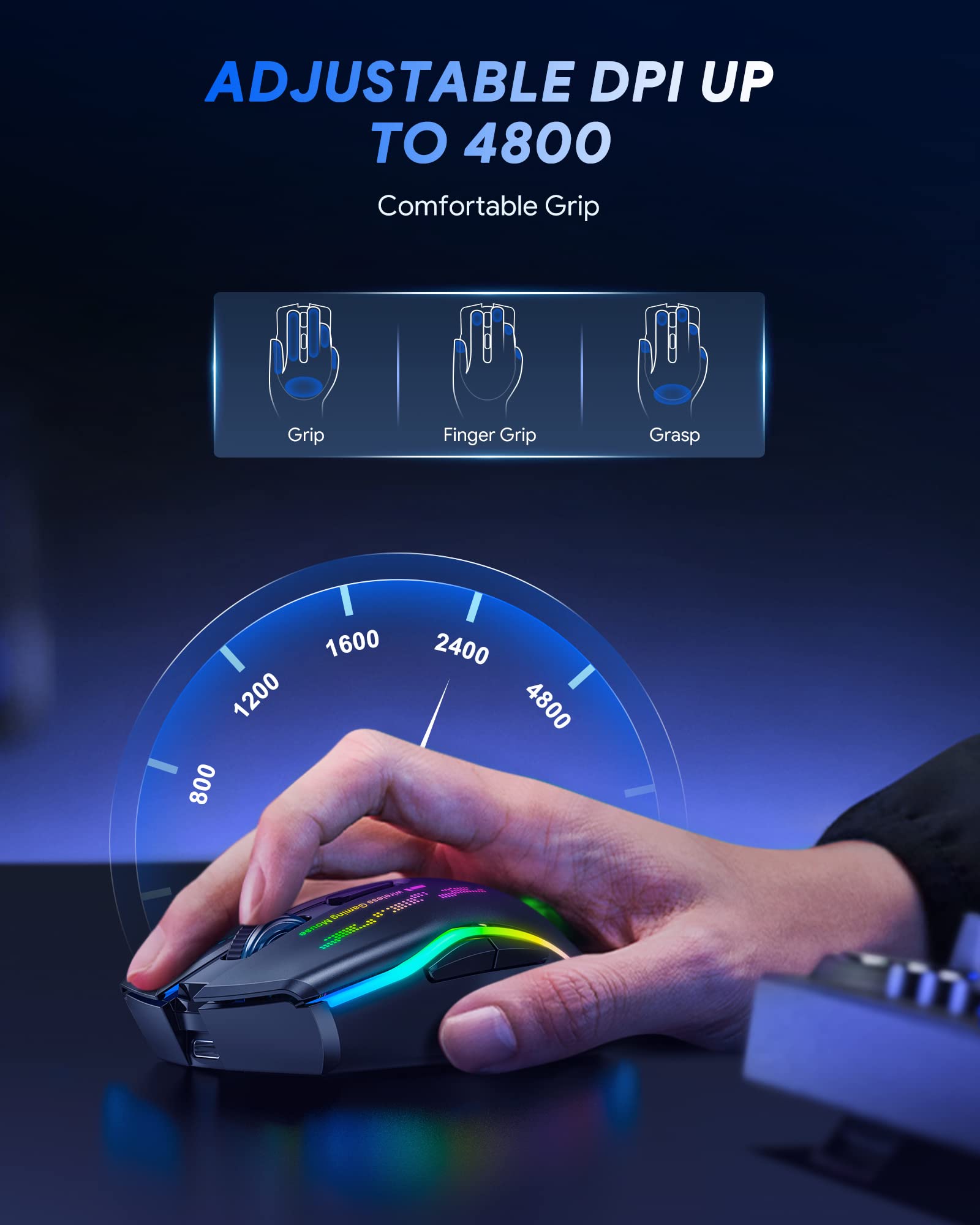 Mua TECURS Gaming Mouse, Wireless, Multi-Button Mouse, 2.4 Ghz Low ...