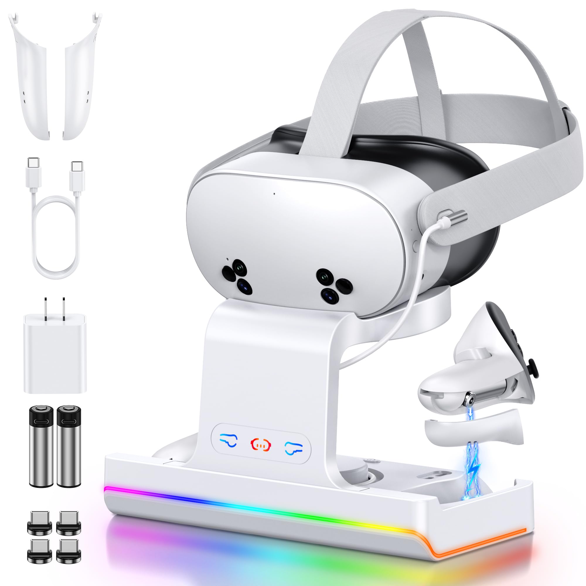 Charging Dock for Meta Quest 3S/Quest 3, 18W Fast Charger Station for ...