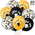 Amazon.com: 60 Pieces Wild One Latex Balloon Gold Black Confetti ...