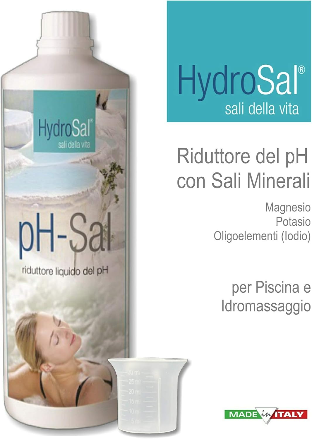 HYDROSAL Riduttore del PH con Sali Minerali per Trattamento Termale PH ...