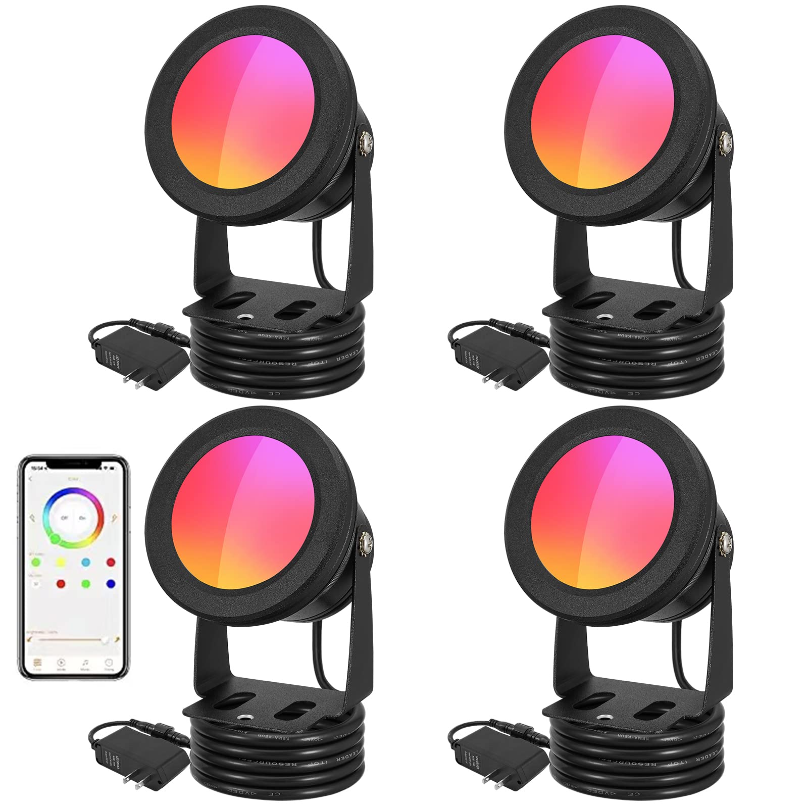 RUICAIKUN Spotlight for Yard,LED Spotlight 15W RGB Spotlight Outdoor ...