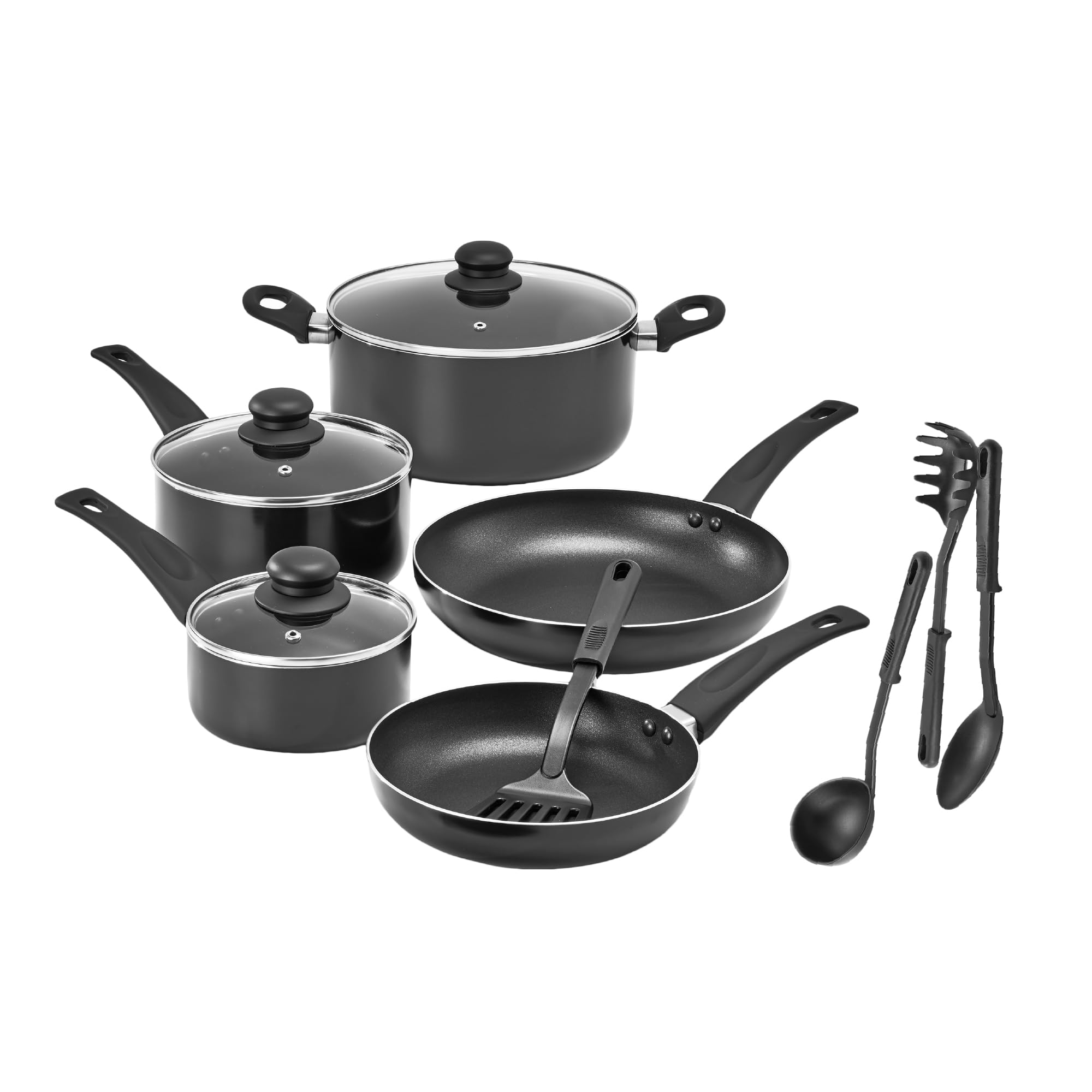 bella Cookware Set, 12 Piece Pots and Pans with Utensils, Nonstick PFOA ...