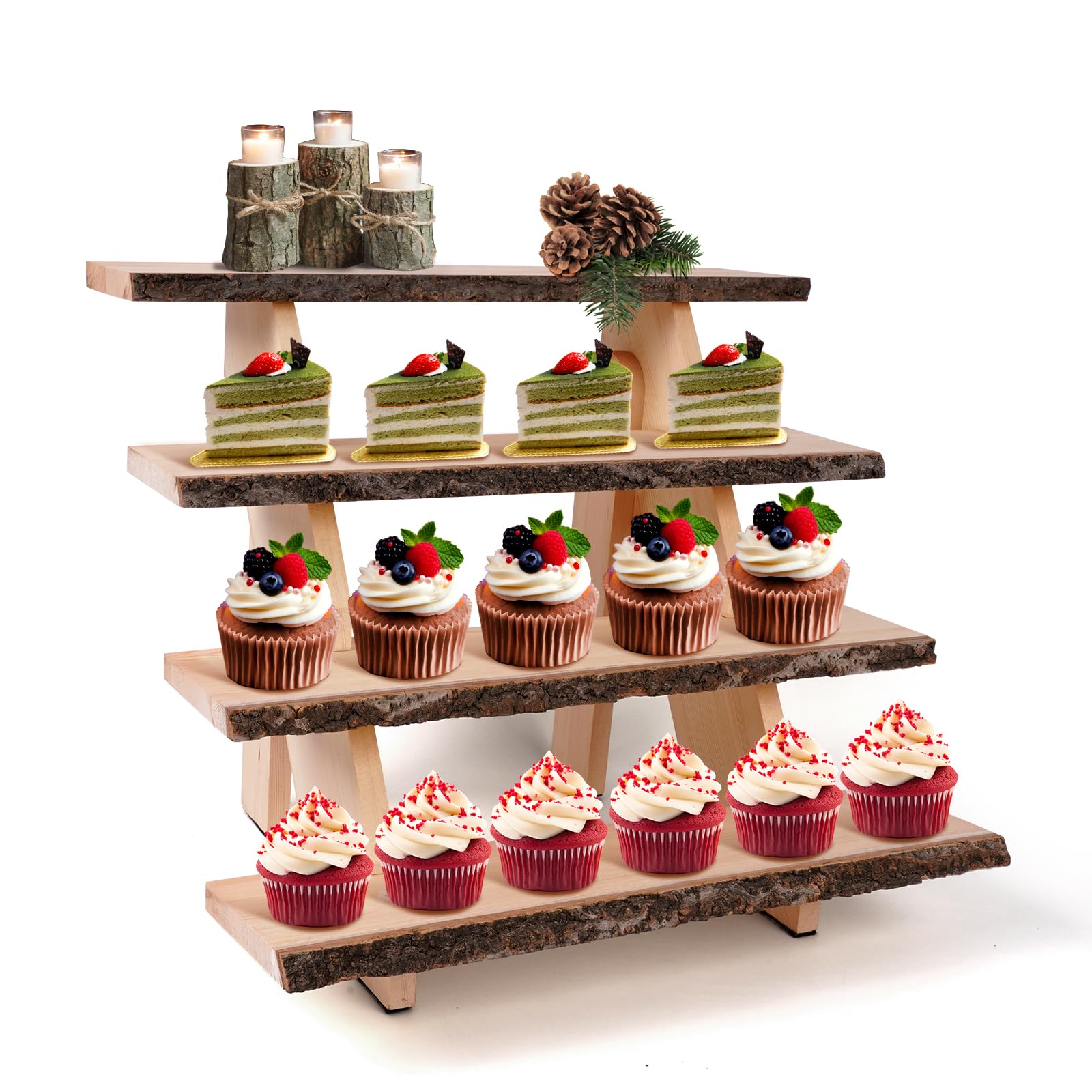 **Missing parts *** OriCre Cupcake Stand Wooden Display Stand Rustic ...