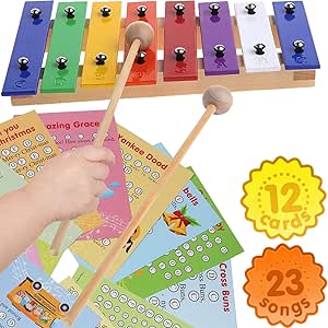Amazon.com: Mini Xylophone - 21 Songs Included - Metal Glockenspiel ...